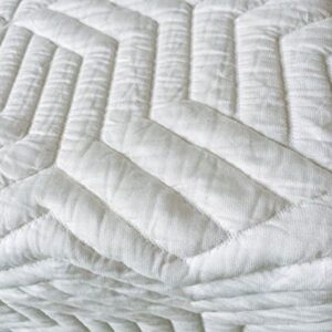 8" Three Layers Cool Medium High Softness Cotton Mattress with 2 Pillows (Queen Size) White