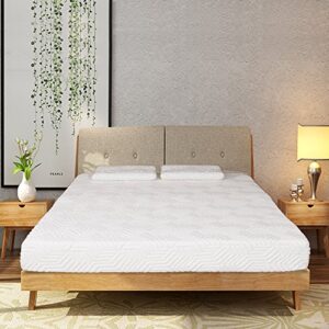 8" Three Layers Cool Medium High Softness Cotton Mattress with 2 Pillows (Queen Size) White