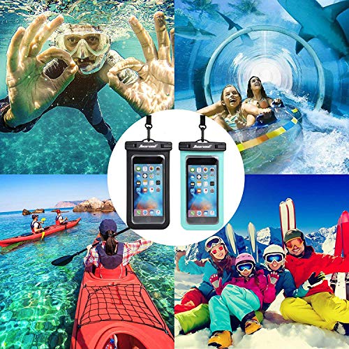 Hiearcool Universal Waterproof Case,Waterproof Phone Pouch Compatible for iPhone 12 Pro 11 Pro Max XS Max XR X 8 7 Samsung Galaxy s10/s9 Google Pixel 2 HTC Up to 7.0", IPX8 Cellphone Dry Bag - 4 Pack