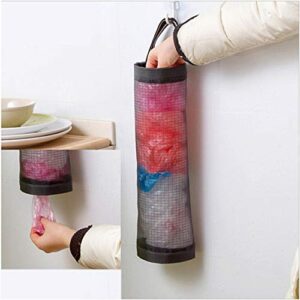 Bigsweety Bag Holder Dispenser, 1PC Hanging Storage Folding Mesh Garbage Bag Trash Bags Organizer Recycling Grocery Pocket Containers for Kitchen