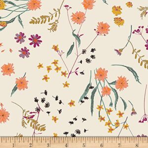 art gallery fabrics art gallery fusion blossom swale spices fabric, orange cream