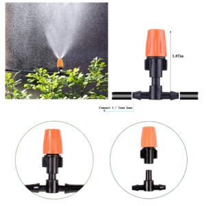 Dceyaor Three-Way Adjustable Garden Irrigation Nozzle, Garden/Roof Cooling Atomizing Plastic Nozzle, Greenhouse Vegetable Irrigation(50 Sets)