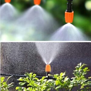 Dceyaor Three-Way Adjustable Garden Irrigation Nozzle, Garden/Roof Cooling Atomizing Plastic Nozzle, Greenhouse Vegetable Irrigation(50 Sets)