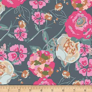 art gallery fabrics art gallery fusion garden rocket bachelorette fabric, grey