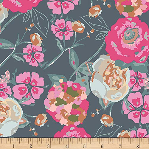 Art Gallery Fabrics Art Gallery Fusion Garden Rocket Bachelorette Fabric, Grey