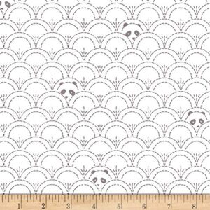 art gallery fabrics art gallery pandalicious hidden panda cottonbud fabric, white