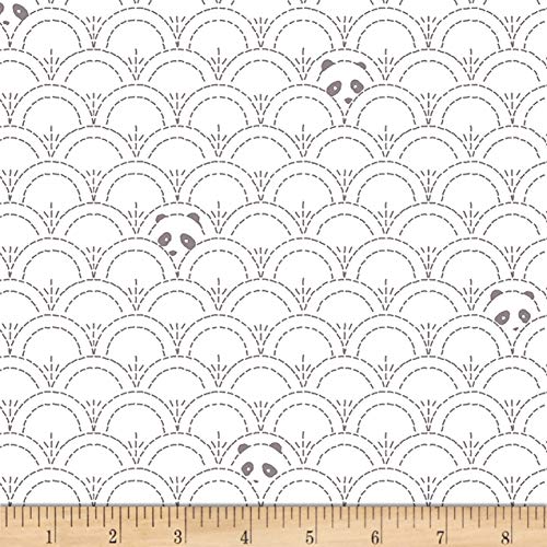 Art Gallery Fabrics Art Gallery Pandalicious Hidden Panda Cottonbud Fabric, White