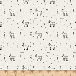 art gallery fabrics art gallery day trip grazing goats fabric, white