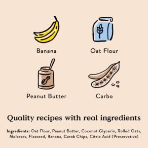 Bocce's Bakery PB Banana Chip Recipe Treats for Dogs, Wheat-Free Everyday Dog Treats, Real Ingredients, Baked in The USA, All-Natural Soft & Chewy Cookies, Peanut Butter, Bananas, & Carob, 6 oz