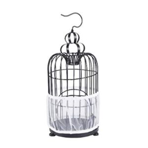 TIANRUOXIAOKE Universal Bird Cage Seed Catcher Seeds Guard Parrot Mesh Net Cover Stretchy Shell Skirt Traps Cage Basket Soft Airy Parrot Cage Skirt (M, White)