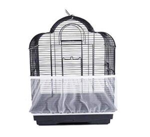 tianruoxiaoke universal bird cage seed catcher seeds guard parrot mesh net cover stretchy shell skirt traps cage basket soft airy parrot cage skirt (m, white)