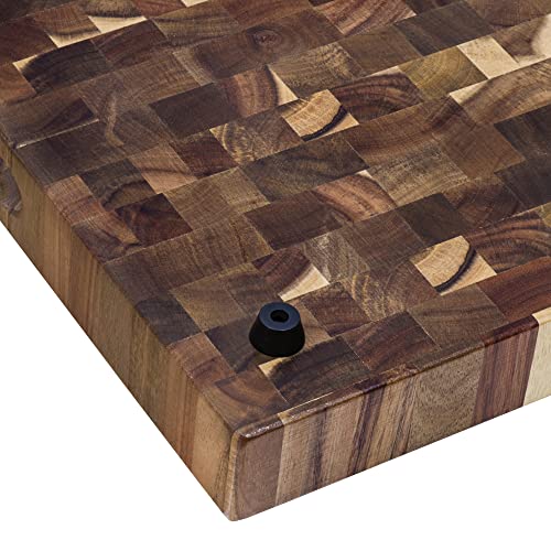 Ruvati 17 x 16 x 2 inch thick End-Grain Acacia Butcher Block Solid Wood Large Cutting Board - RVA2445ACA