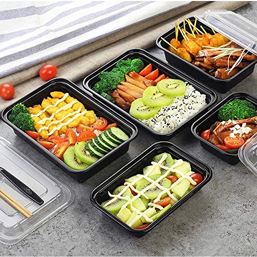 Suwimut 60 Pack Meal Prep Containers, 26 OZ Disposable Plastic Lunch Box Food Storage Washable Containers with Lids, Kitchen Food Takeout Deli Containers, Freezer, Dishwasher and Microwave Safe