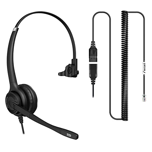 Axtel Bundle Elite HDvoice Mono NC with AXC-04 Cable | Noise Cancellation - Compatible with Cisco 6900, 7800, 7900, 8800, 8900, 9900 Series Phones