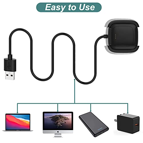 Kissmart Charger for Fitbit Versa 2, Replacement Charging Cable Dock Cradle with 3.3ft USB Cord for Fitbit Versa 2 Smartwatch