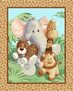 veedaf 36" fabric traditions panel - jungle babies patty reed nursery baby wallhanging