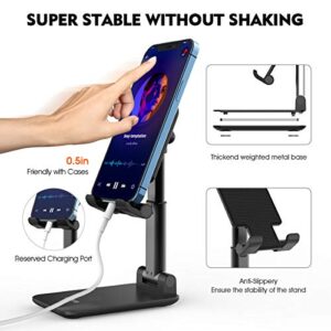 Licheers Cell Phone Stand, Angle Height Adjustable Phone Stand Holder for Desk (Black-LC352)