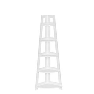 riverridge kids 5-tier corner ladder floor shelf, white (02-186)