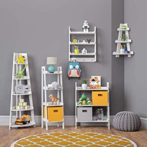 RiverRidge Kids 5-Tier Corner Ladder Floor Shelf, White (02-186)