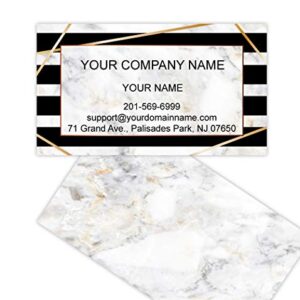 Custom Premium Business Cards 100 pcs Full color - Printed on Classic matte paper 14pt (114 lbs. 308gsm) (Marble Stripes), Made in The USA