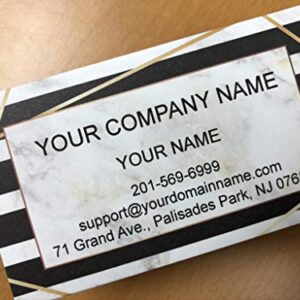 Custom Premium Business Cards 100 pcs Full color - Printed on Classic matte paper 14pt (114 lbs. 308gsm) (Marble Stripes), Made in The USA