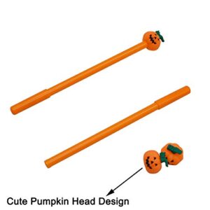 Maydahui 12PCS Pumpkin Skull Heads Rollerball Pens Mix and Match Creative Cute Black Gel Ink Pens For Boys Halloween Party