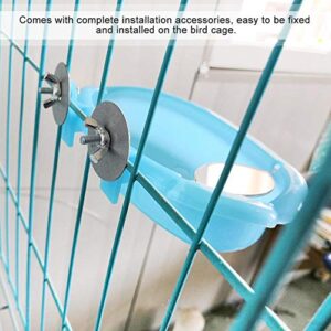 Tnfeeon Pet Bird Bathing Box, Cute Blue Pet Parrot Bathtub Box with Mirror Bird Cage Toy Accessory