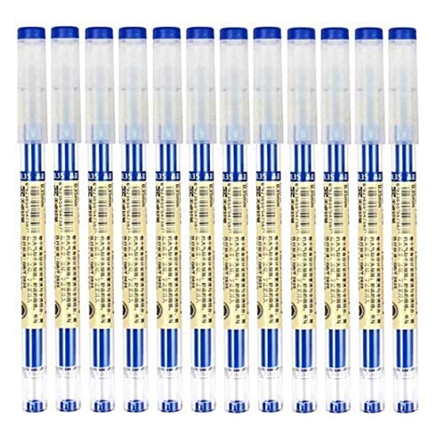 BEMLP Gel Ink Pen Extra Fine Point Pens Ballpoint Pen 0.35mm Blue Premium Liquid Ink Rollerball Pens Quick-Drying For Japanese Office School Stationery Supply 12 Pieces