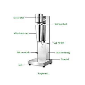 Commercial Electric Milkshake Drink Mixer Shake Machine 180W Smoothie Milk Ice Cream Blender 650ML