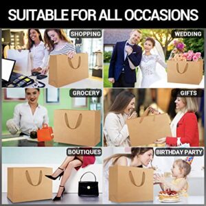 EUSOAR Extra Large Kraft Gift Bags,16"x6"x12" 25 pack Brown Paper Handle Craft Shopping Bags in Bulk, for Retail, Restaurant, Business, Party Favor, Grocery, Boutique, Birthday, Wedding, Baby Shower