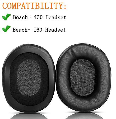 Beach- i30 Ear Pads-YunYiYi Replacement Earpads Cushions Pads Compatible with Turtle Beach- i30 Beach- i60 Headset (Black1)