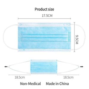 Face Masks, Disposable Face Masks, Breathable Face Mask, 3-Layer Masks 50 Pack Blue