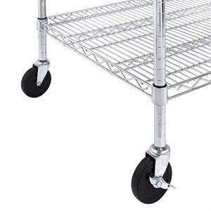 AmazonCommercial Heavy-Duty 5-Tier Steel Wire Shelving with Optional Wheels, NSF Certified, 60" W x 24" D, Chrome