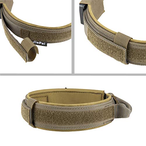 Tactical Dog Collar-JiePai Military Dog Collar for Medium Large Dogs Thick K9 Collar Heavy Duty Dog Collar Metal Buckle(XL,Ranger Green)