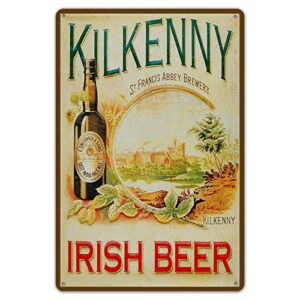 ylens kilkenny irish beer retro metal sign 8x12 wall decor