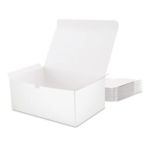 MALICPLUS 10 Gift Boxes 9.5x6.5x4 Inches Gift Boxes with Lids Boxes for Gifts Bridesmaid Proposal Boxes, White Gift Boxes Bulk for Light Weight Gifts, Crafting, Grass Texture White