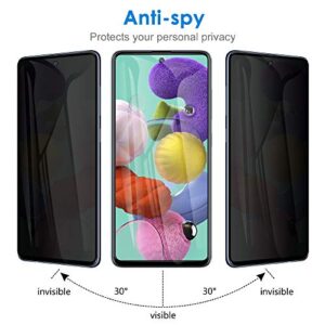 [2-Pack] for Samsung Galaxy S20 FE / A53 / A52 / A51 Privacy Screen Protector, Anti-Spy Tempered Glass Protector Film [Don’t Support Fingerprint Unlock], Case Friendly Easy Install Bubble Free Black