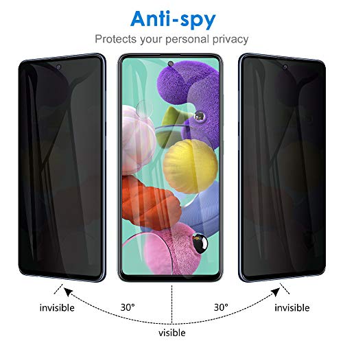 [2-Pack] for Samsung Galaxy S20 FE / A53 / A52 / A51 Privacy Screen Protector, Anti-Spy Tempered Glass Protector Film [Don’t Support Fingerprint Unlock], Case Friendly Easy Install Bubble Free Black