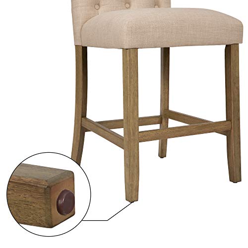 Ball & Cast Counter Height Stool Barstool 24 Inch Seat Height Beige Set of 2