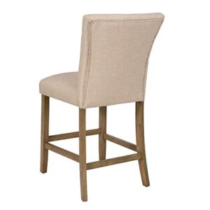 Ball & Cast Counter Height Stool Barstool 24 Inch Seat Height Beige Set of 2