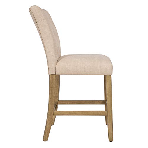 Ball & Cast Counter Height Stool Barstool 24 Inch Seat Height Beige Set of 2