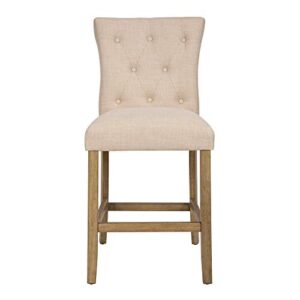 Ball & Cast Counter Height Stool Barstool 24 Inch Seat Height Beige Set of 2