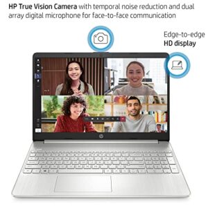 HP 2022 Newest 15 15.6" Laptop Computer, Intel Core i3 1115G4 up to 3.2GHz (Beat i5-10210U), 8GB DDR4 RAM, 256GB PCIe SSD, WiFi 6, Bluetooth, Natural Silver, Windows 11 S, BROAG 64GB Flash Drive