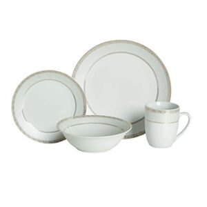 fitz and floyd gold serif 32-piece dinnerware set, service for 8, serif pattern