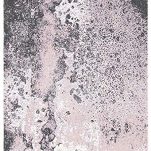 SAFAVIEH Glacier Collection 2'3" x 4' Pink / Grey GLA124U Modern Abstract Non-Shedding Living Room Bedroom Accent Rug