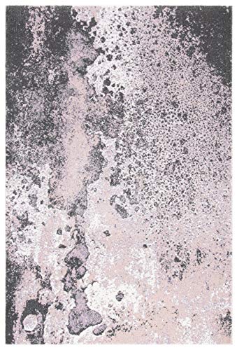 SAFAVIEH Glacier Collection 2'3" x 4' Pink / Grey GLA124U Modern Abstract Non-Shedding Living Room Bedroom Accent Rug