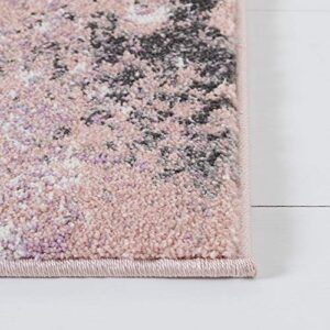 SAFAVIEH Glacier Collection 2'3" x 4' Pink / Grey GLA124U Modern Abstract Non-Shedding Living Room Bedroom Accent Rug