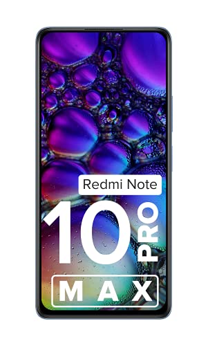 redmi Xiaomi Note 10 Pro MAX 4G Volte 128GB + 6GB Factory Unlocked 6.67" 108MP Quad Camera Night Mode (not Verizon Sprint Boost Cricket) (w/Fast Car Charger Bundle) (Glacial Blue)