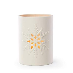 lenox large snowflake votive, 1.60 lb, ivory