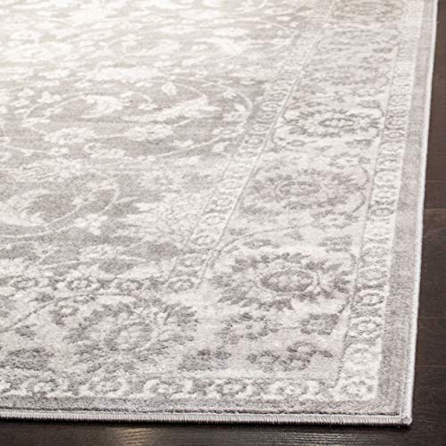 SAFAVIEH Brentwood Collection Area Rug - 3' Square, Cream & Grey, Traditional Oriental Design, Non-Shedding & Easy Care, Ideal for High Traffic Areas in Living Room, Bedroom (BNT844B)